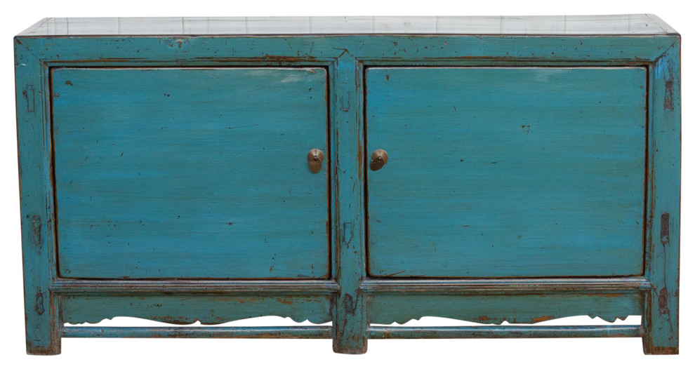 Painted Peacock Blue Buffet Cabinet - Asian - Buffets And Sideboards ...