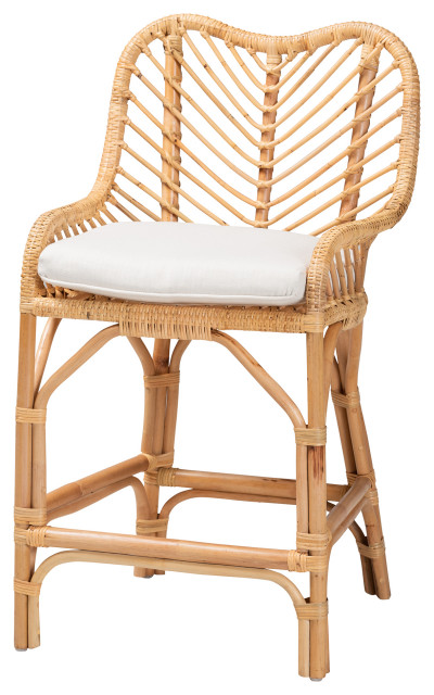 Hebron Modern Bohemian Rattan Collection - Tropical - Bar Stools And ...