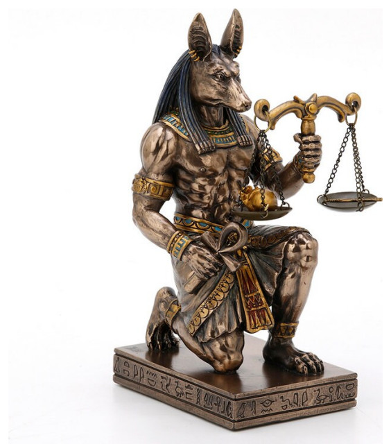 Kneeling Anubis Holding Scale Statue - Eclectic - Decorative Objects ...