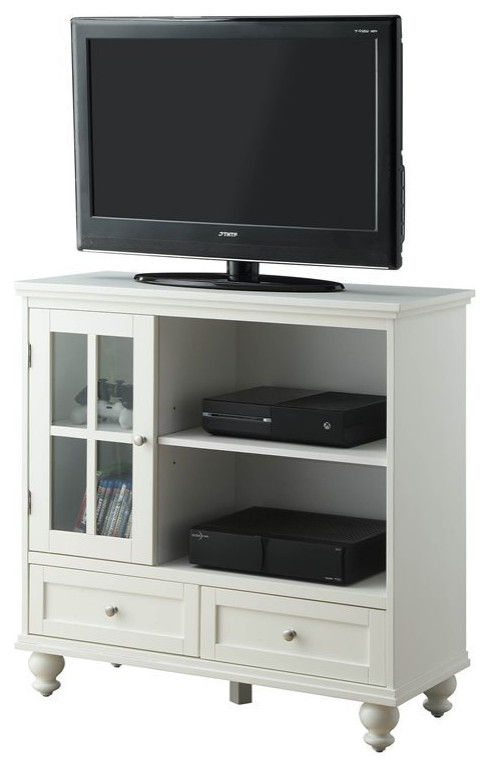 Convenience Concepts Tahoe Highboy TV Stand in Espresso Wood Finish ...