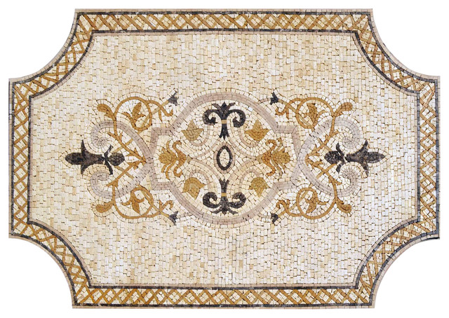 Mosaic Rug Tile, Egret, 16" x 24" - Mediterranean - Tile Murals - by ...