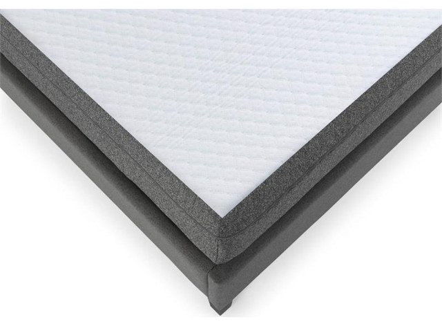 Pemberly Row 8" Modern Fabric/Metal Cal King Split Mattress and H Bed ...