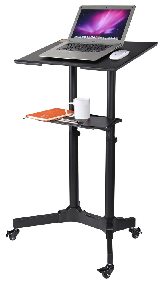 Yescom Portable Rolling Podium Mobile Standing Laptop Desk Presentation ...