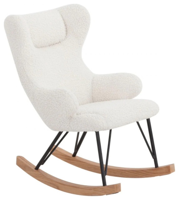 Melanie Modern White Fabric Kids Rocking Chair - Midcentury - Kids ...