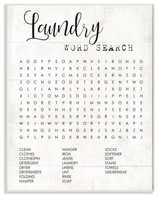 Stupell Industries Laundry Word Search Fun Family Word Design, 13"x19 ...