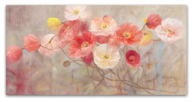 'Wild Poppies III' Canvas Art by Li Bo, 12" x 24" - Traditional ...