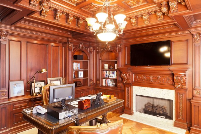Custom Libraries & Home Offices - Traditional - Home Office - New York ...