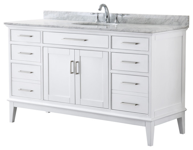 60 Inch Single Bathroom Vanity - Transitional - Bathroom Vanities And ...