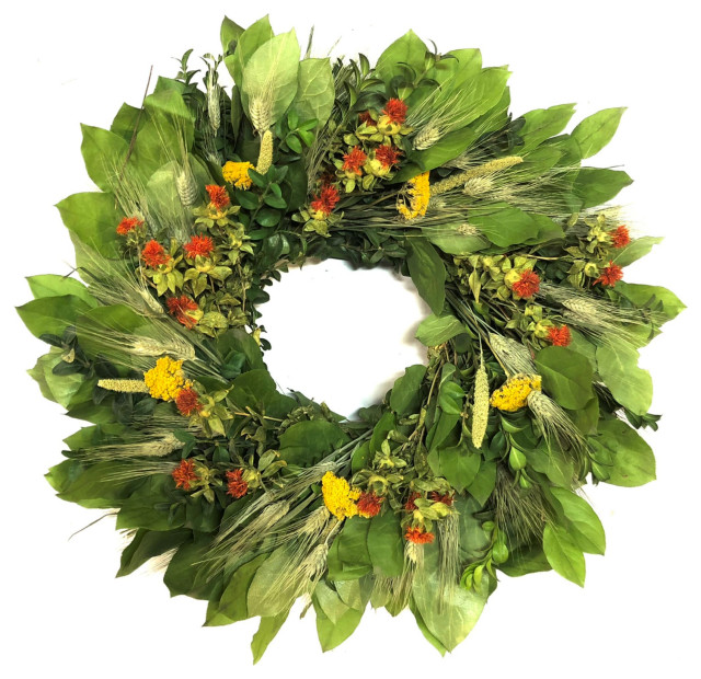 Midsommer Wreath, 22" - Farmhouse - Wreaths And Garlands - by Botanical ...