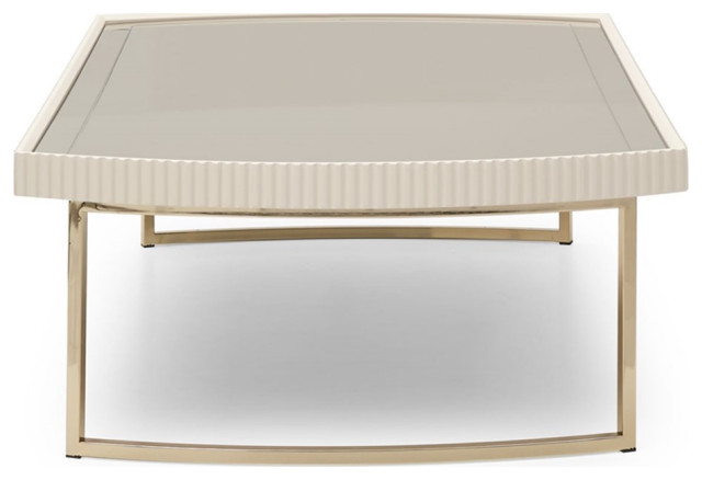 Michael Amini Lisbon Cocktail Table - Silken Matte Cream - Contemporary ...