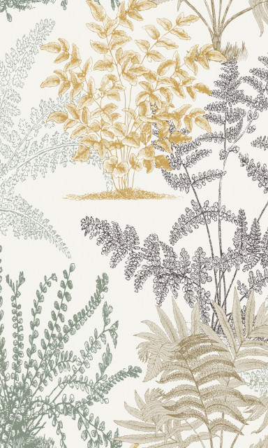 Fern Botanical Leaves Wallpaper, Double Roll - Tropical - Wallpaper ...