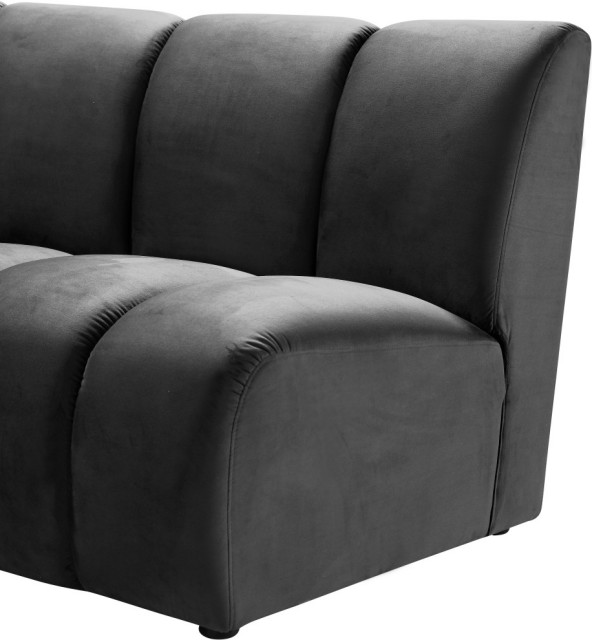 Infinity Channel Tufted Velvet Modular Chair, 4 Piece - Transitional ...