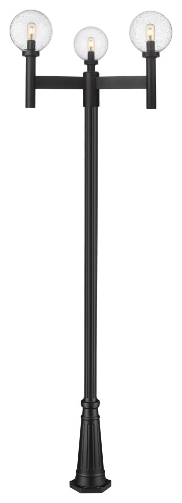 Laurent 3 Light Outdoor Post Mounted Fixture Lighting, Black ...