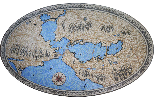 Mosaic Artwork - Ancient World Map, 193" x 118" - Contemporary - Tile ...