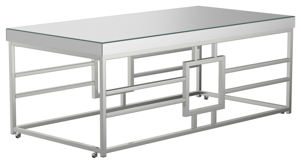 Dafina Geometric Frame Rectangular Coffee Table Chrome - Contemporary ...
