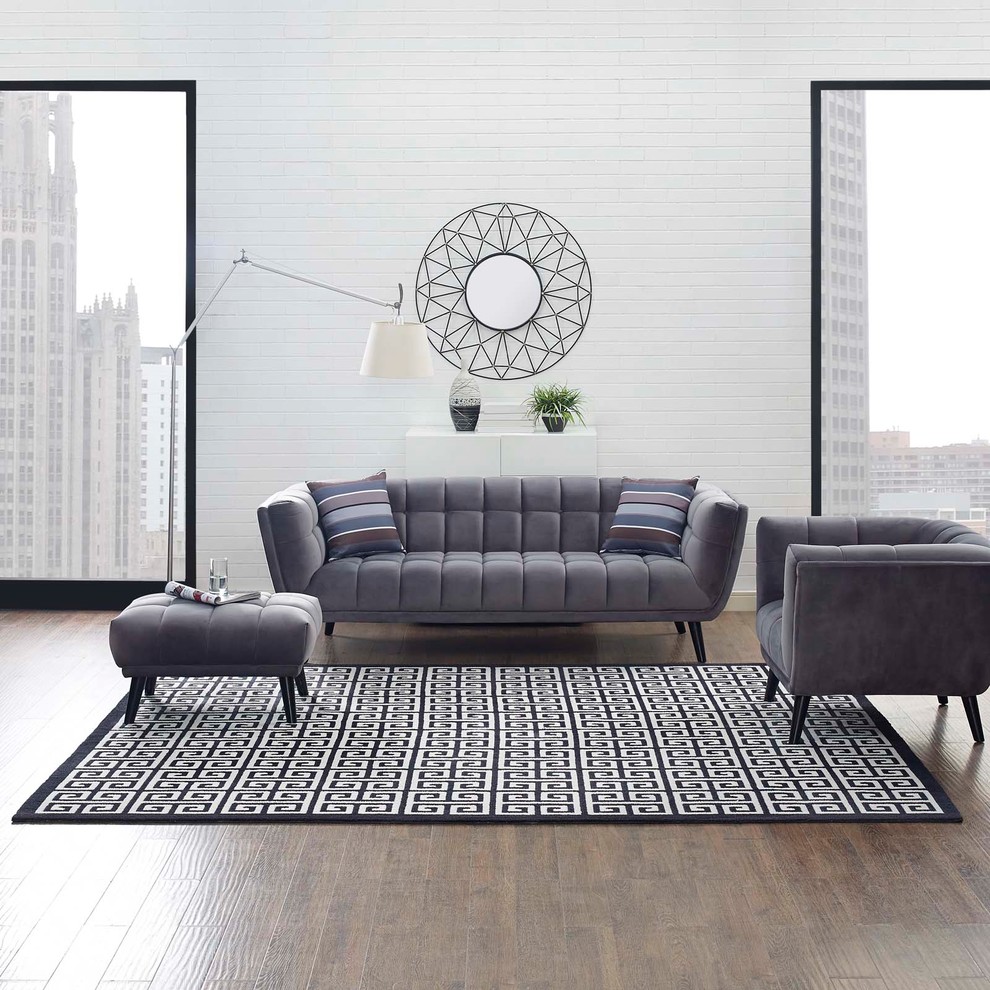 Modern Urban Living Area Rug Runner, Multi/Black - Contemporary - Hall ...