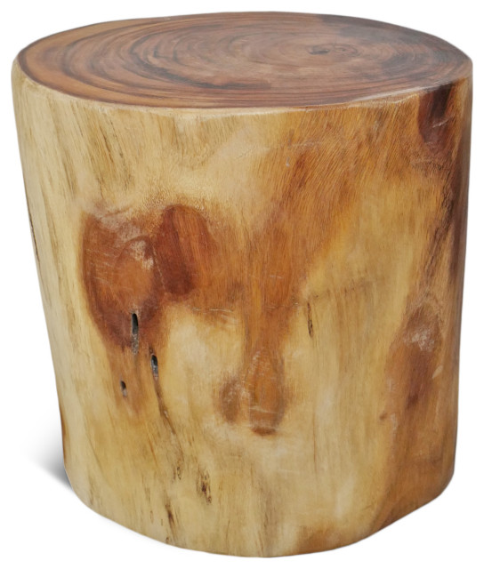 Teak Root Oval Stool/Side Table - Rustic - Side Tables And End Tables ...