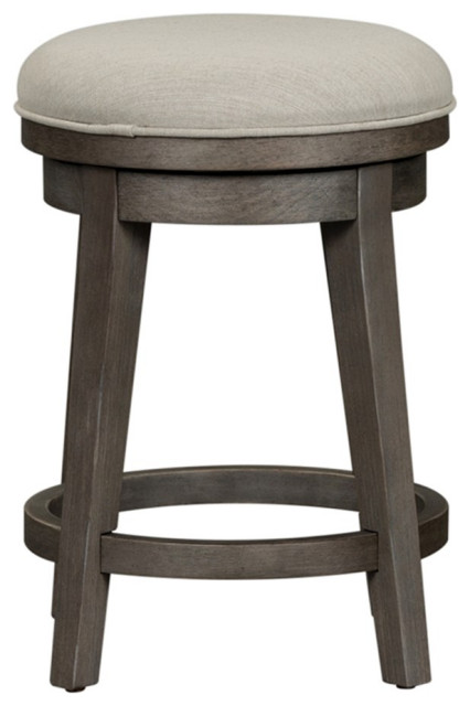 Modern Farmhouse Dark Gray Console Swivel Stool - Transitional - Bar ...