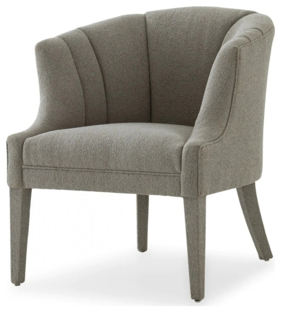 Jason Glam Gray Fabric Accent Chair - Transitional - Armchairs And ...