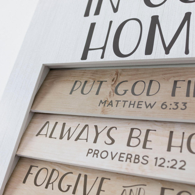 In Our Home Inspirational Shutter Window Plaque Farmhouse Wall Decor ...