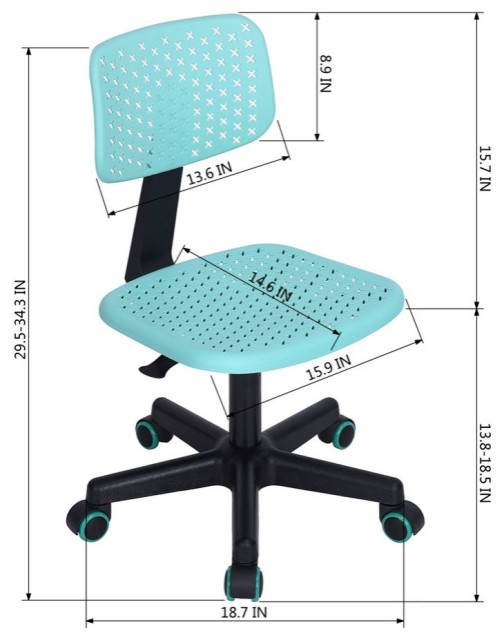 Plastic Children Student Chair Low Back Armless Adjustable Ergonomic ...