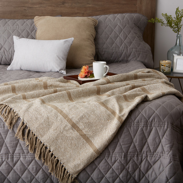 Stone Stripe Homespun Throw - Transitional - Throws - by Design Imports ...