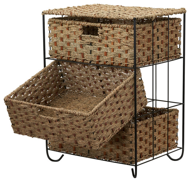 3 Drawer Wicker Storage Unit - Tropical - Storage Cabinets - by ...