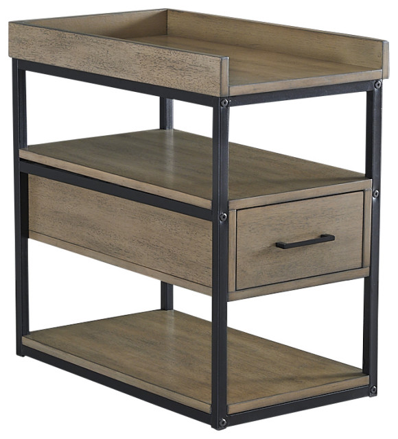 Chairsides III Chairside Table, Sienne Brown/Black - Industrial - Side ...