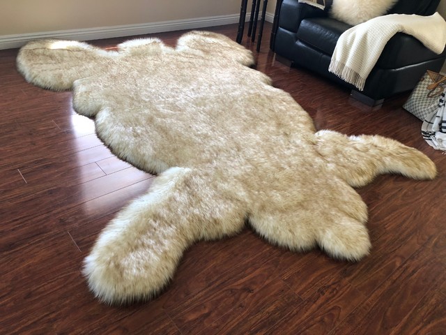 Super Soft Faux Bear Skin Silky Shag Rug, 5'x7' - Contemporary ...