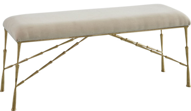 Spike Bench with Muslin Cushion, Large - Contemporary - Upholstered ...