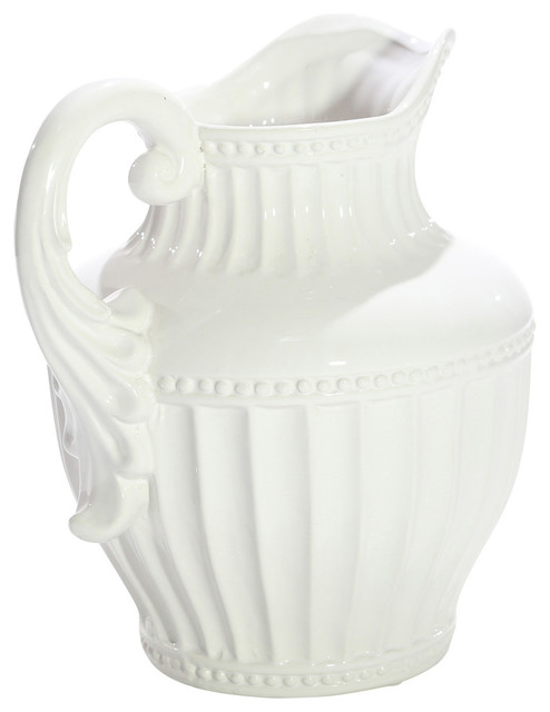 Decorative Pitcher, White - Traditional - Pitchers - by Sagebrook Home ...