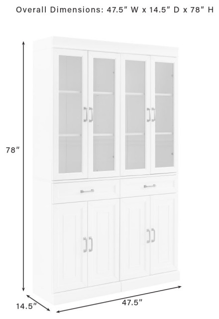 Stanton 2Pc Glass Door Kitchen Storage Pantry Cabinet Set, 2 Pantries ...