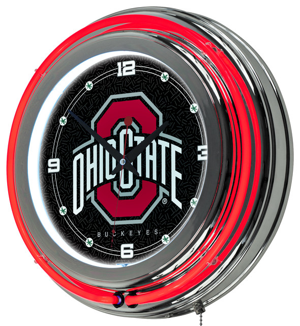 The Ohio State University Neon Clock - Contemporary - Wall Clocks - by ...