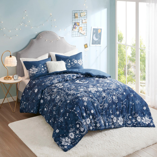 Intelligent Design Stella Celestial Comforter Set, Navy - Contemporary ...