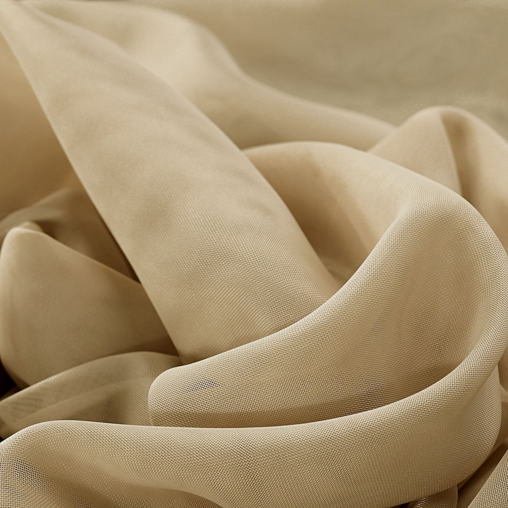 Signature Soft Tan Sheer Fabric Sample, 4Wx4L, 4W x 4L - Transitional ...