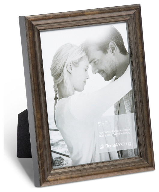 Formal Black Silver Narrow Width Table Top Frame, 5" x 5" - Traditional ...