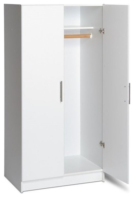 Prepac Elite 32 inch Drifted Gray Engineered Wood Wardrobe Cabinet ...