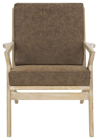 Raya Accent Chair, Light Brown/Natural - Midcentury - Armchairs And ...