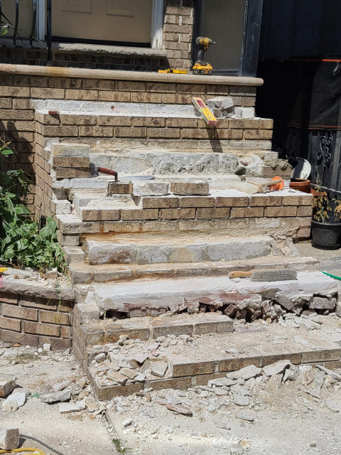 Brick Step West New York, Brick, Install Limestone Steps - Entry ...