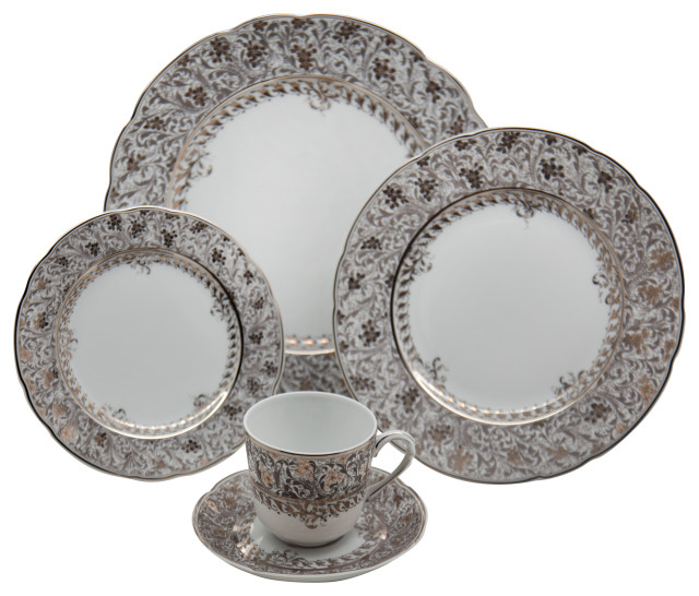 Eden Platinum Dinner Plate - Traditional - Dinner Plates - by L.V ...