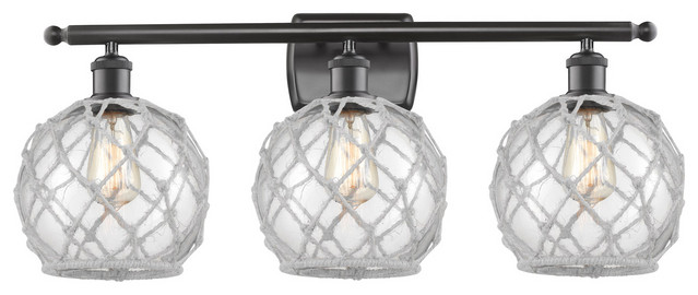 Ballston Farmhouse Rope 3 Light Bathroom Vanity Light in Oil Rubbed ...