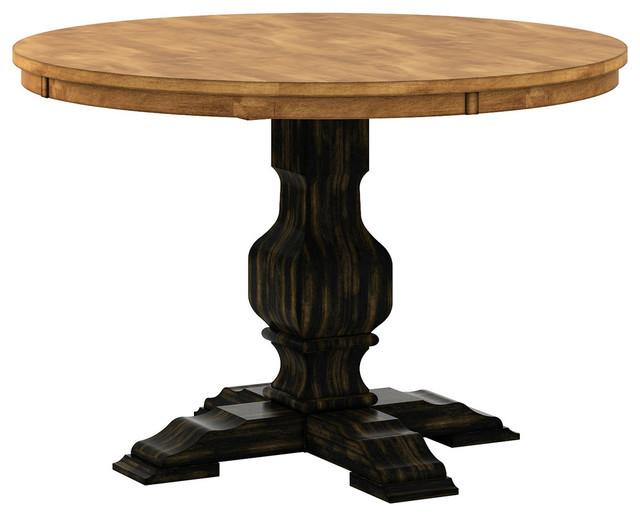 Arbor Hill Two-Tone Round Pedestal Base Dining Table - Traditional ...