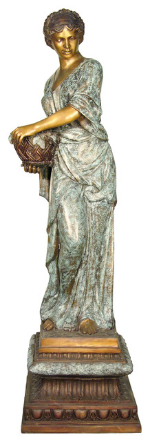 Spring Seasons Maiden Bronze Sculpture - Traditional - Decorative ...