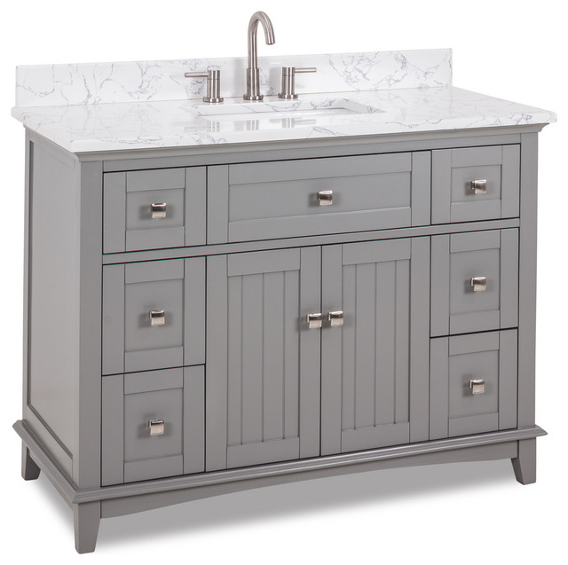 Jeffrey Alexander VN-SAV-48-GR-EC 48" Savino Vanity, Grey - Bathroom ...