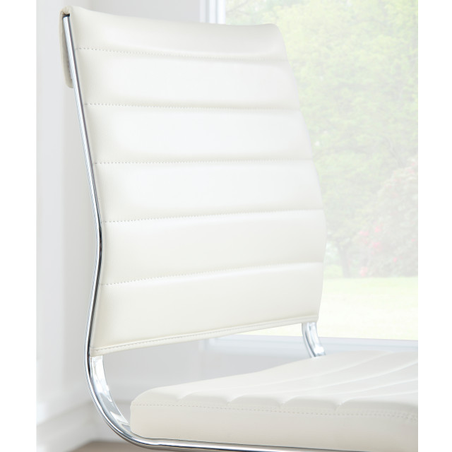 Axel Low Back Office Chair Witho Armrests, White With Aluminum Base ...