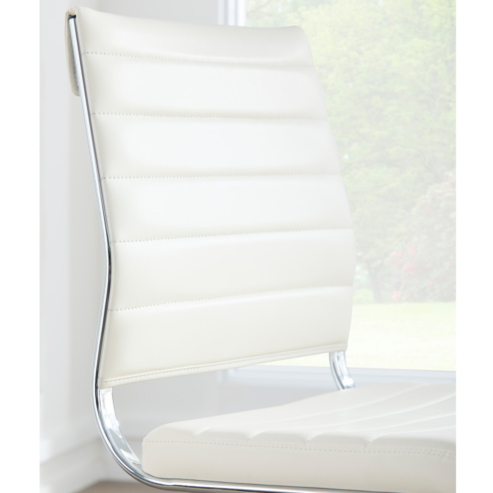 Axel Low Back Office Chair Witho Armrests, White With Aluminum Base ...