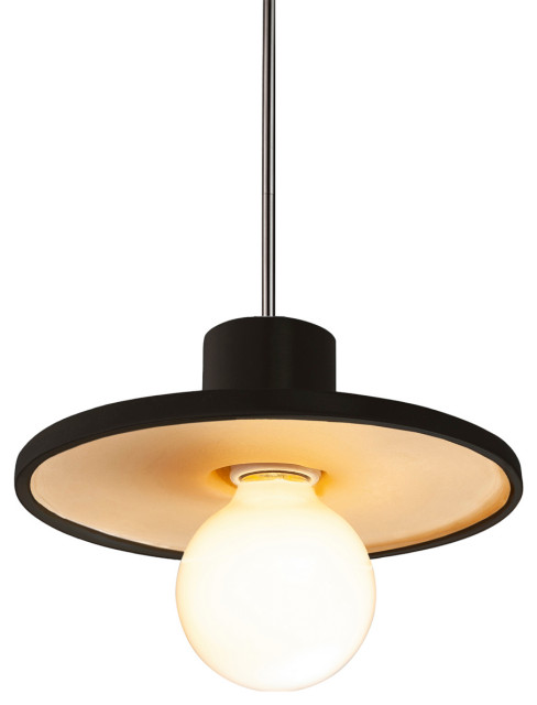Radiance Saucer Pendant, Carbon Black with Gold, Brushed Nickel, Rigid ...