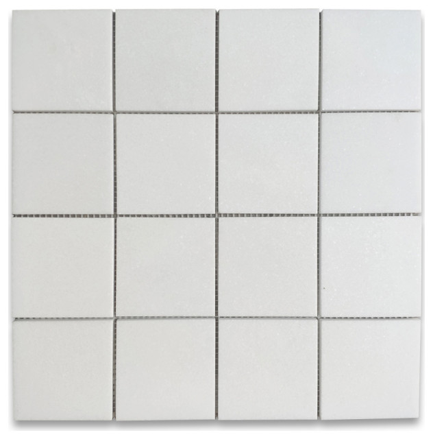 Thassos White Marble 3x3 Square Mosaic Tile Honed, 1 sheet, 3 inch ...