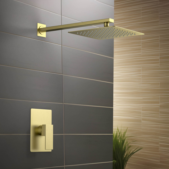 Cube Single Function Shower System, Rough, Valve - Contemporary ...