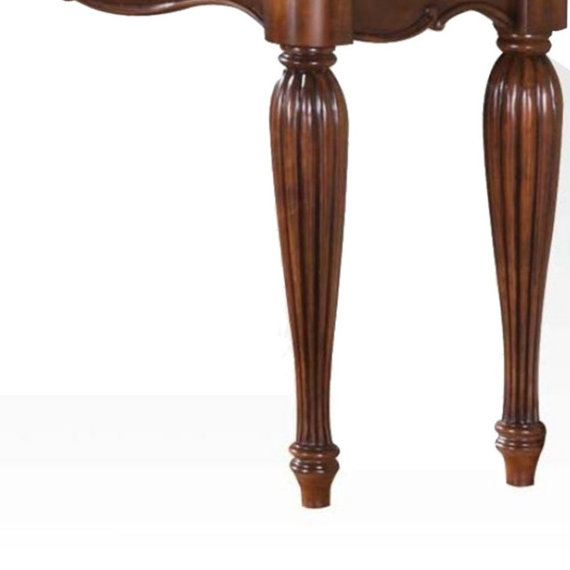 Traditional Console Table, Fluted Legs With Spacious Top & Curved Front ...